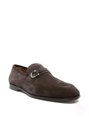 FERRAGAMO Florio Suede Loafers - Brown