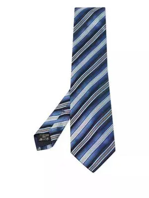 Ermenegildo Zegna Striped Silk Tie - Blue