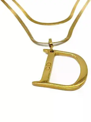 Dior 1980s D Drop-pendant Necklace