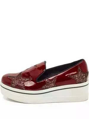 Stella McCartney Star-patch Platform Loafers - Red