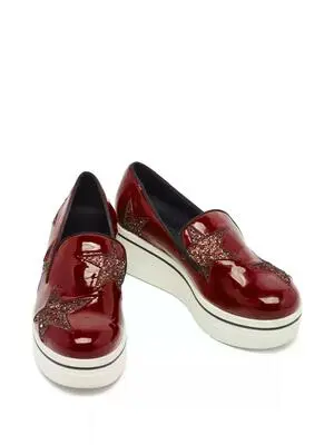 Stella McCartney Star-patch Platform Loafers - Red