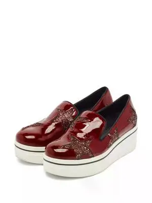 Stella McCartney Star-patch Platform Loafers - Red