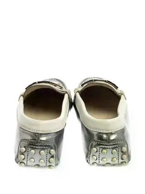 TOD'S Leather Ballet Flats - Silver