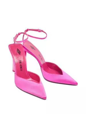 Attico 120mm Pointed Toe Satin Ankle Strap Pumps - Pink