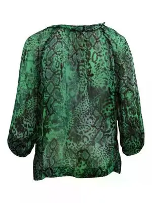 Ba&sh Snake-print V-neck Blouse