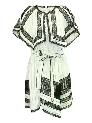 SELF-PORTRAIT Striped Lace-insert Dress