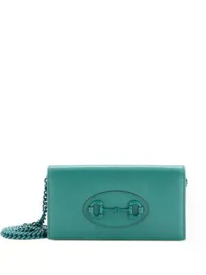 Gucci Horsebit 1955 Chain Wallet Leather Crossbody Bag - Green