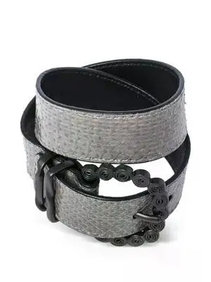 Bottega Veneta Leather Buckle Bracelet - Grey
