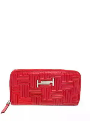 TOD'S Pre-owned Quilted Zip-around Wallet - Red