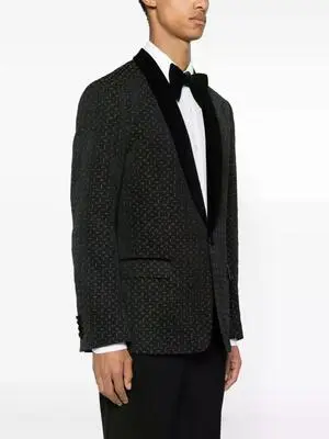 Dolce & Gabbana 2000s Shawl Lapels Jacquard Blazer - Black