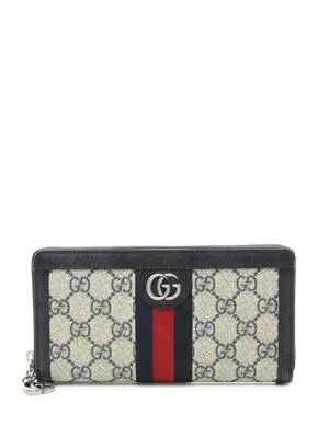 Gucci 2020s Ophidia Gg Supreme Canvas Zip Wallet - Black