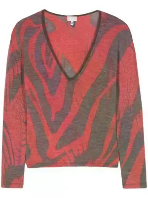 Versace Abstract Pattern Knitted Jumper - Red