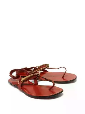 Gucci Leather Flat Sandals