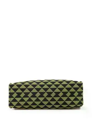 Prada Jacquard Triangolo Symbole Shopping Tote Bag - Green