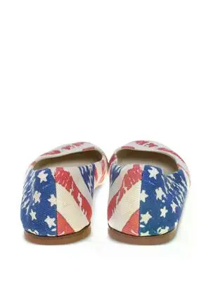 GIUSEPPE ZANOTTI Flag-print Ballet Flats