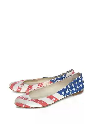 GIUSEPPE ZANOTTI Flag-print Ballet Flats