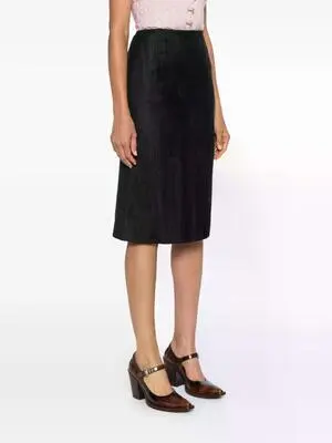 John Galliano 1990s Pinstripe Wool Midi Skirt