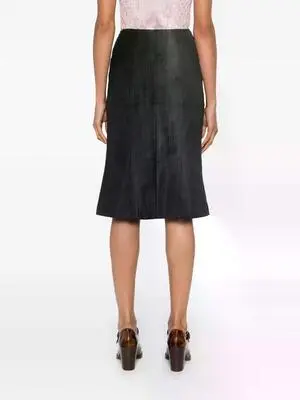 John Galliano 1990s Pinstripe Wool Midi Skirt