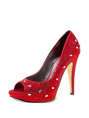 GINA 115mm Crystal-embellished Peep-toe Pumps