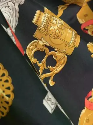 Hermès 1990s X Caty Latham Ferronnerie Scarf - Black
