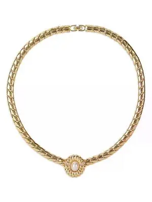 DIOR Christian Dior 1980s Faux-Pearl Chain Necklace