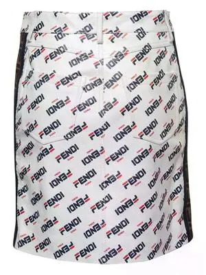 Fendi Logo-print Lambskin Skirt