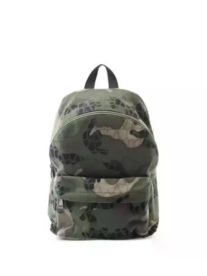 Valentino Garavani Camouflage Canvas Backpack - Green