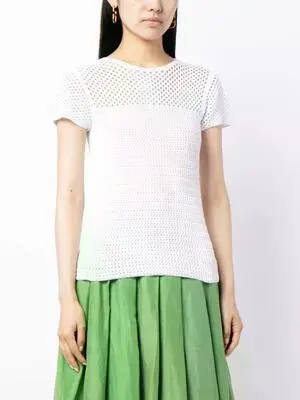 Prada Crochet Short-sleeve Top