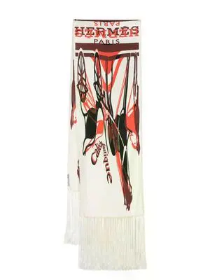 Hermès Graphic-print Silk Scarf - White