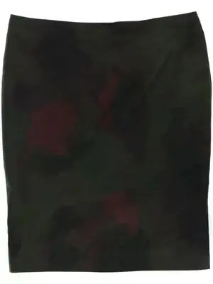 Hermès 2010s Patterned Silk Skirt - Green