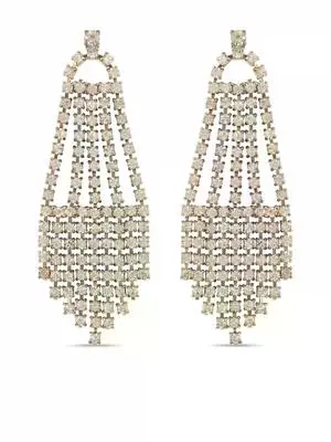 SUSAN CAPLAN 1980s Chandelier Crystal-embellished Dangle Earrings - Silver