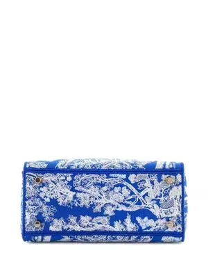 Dior Toile De Jouy Lady D-lite Embroidered Canvas Tote Bag - Blue