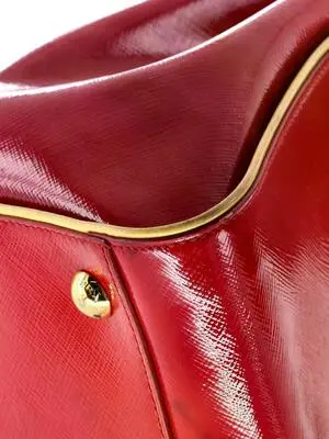 Prada Promenade Vernice Saffiano Leather Satchel - Red