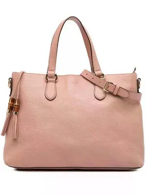 Gucci Leather Bamboo Tassel Satchel