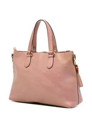 Gucci Leather Bamboo Tassel Satchel