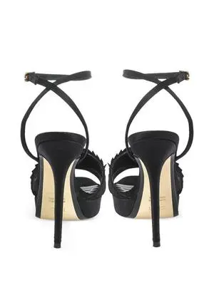 Fendi 120mm Pleated Buckled Sandals