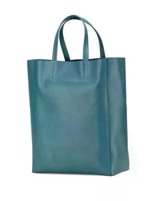 Celine Grained Calfskin Vertical Cabas Satchel - Blue