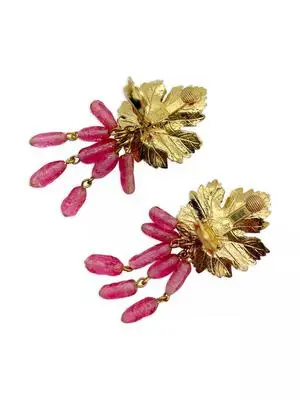 Dior 1970s Leaf-shaped Crystal Earrings