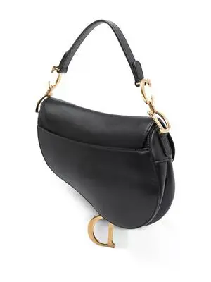 Dior 2018 Mini Smooth Calfskin Saddle Bag Satchel - Black