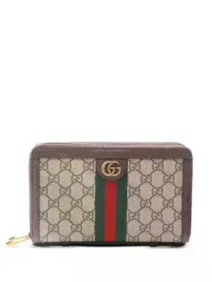 Gucci 2016-2025 Gg Supreme Ophidia Card Case Wallet Long Wallets - Brown