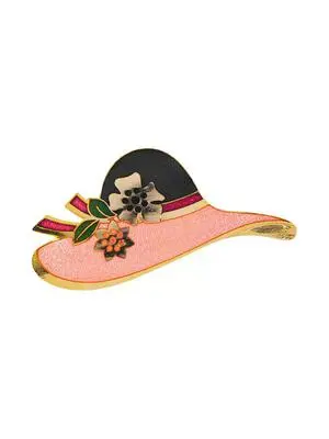 SUSAN CAPLAN 1980s Hat Brooch - Pink