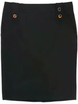 Gucci 2000s Logo-plaque Skirt - Black