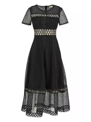 Maje Eyelet-detail Lace Midi Dress