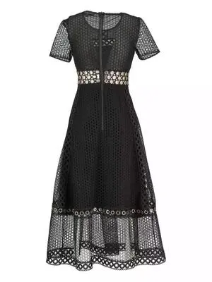 Maje Eyelet-detail Lace Midi Dress