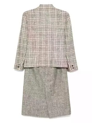 Celine 1990-2000s Checkered Suit Jacket And Skirt Set