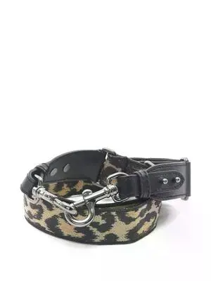 Dior Leopard-embroidered Shoulder Strap - Black