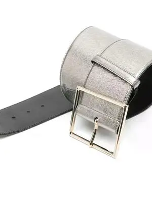 Saint Laurent Pre-owned 1990s Metallic-finish Leather Belt