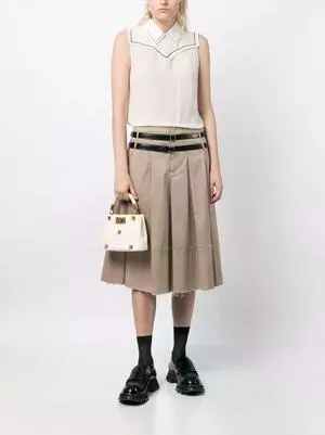 Miu Miu Bib-detailed Sleeveless Blouse