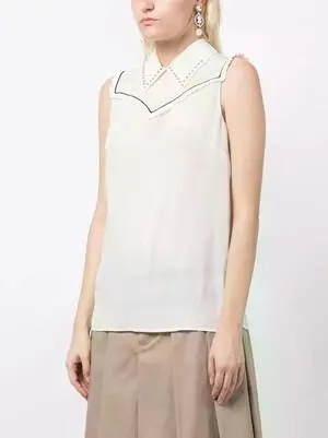 Miu Miu Bib-detailed Sleeveless Blouse