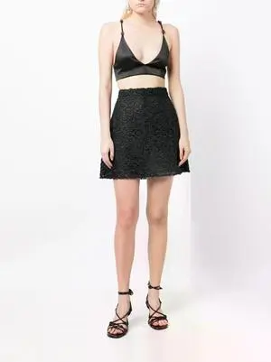 Miu Miu Floral Lace A-line Skirt